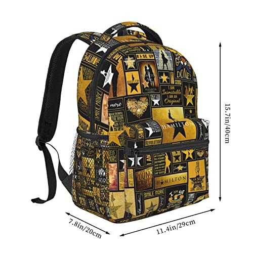 DUAHUAZAI Kid'S Backpack Hamilton-Drama School Bag For Teens Boys Women Laptop Daypack Traveling Lightweight Book Bags