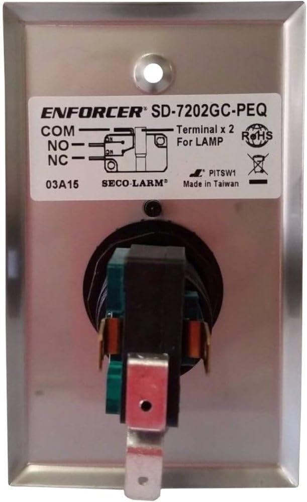 Seco-Larm SD-7202GC-PEQ ENFORCER LED Illuminated RTE Single-gang Wall Plate with Large Green Button, Large Illuminated Push Button with Caption "PUSH TO EXIT", Pack of 2