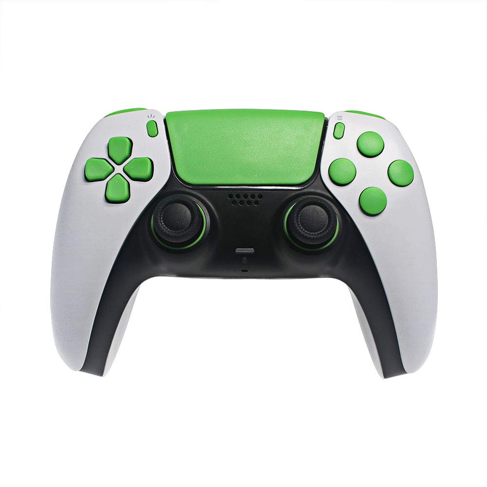 GOTRUTH Replacement Repair Kits for PS5, D-pad + Touchpad Share Options + R1 L1 Trigger + ABXY Bullet Button, Full Set Buttons for Playstation 5 DualSense Controller (Green)
