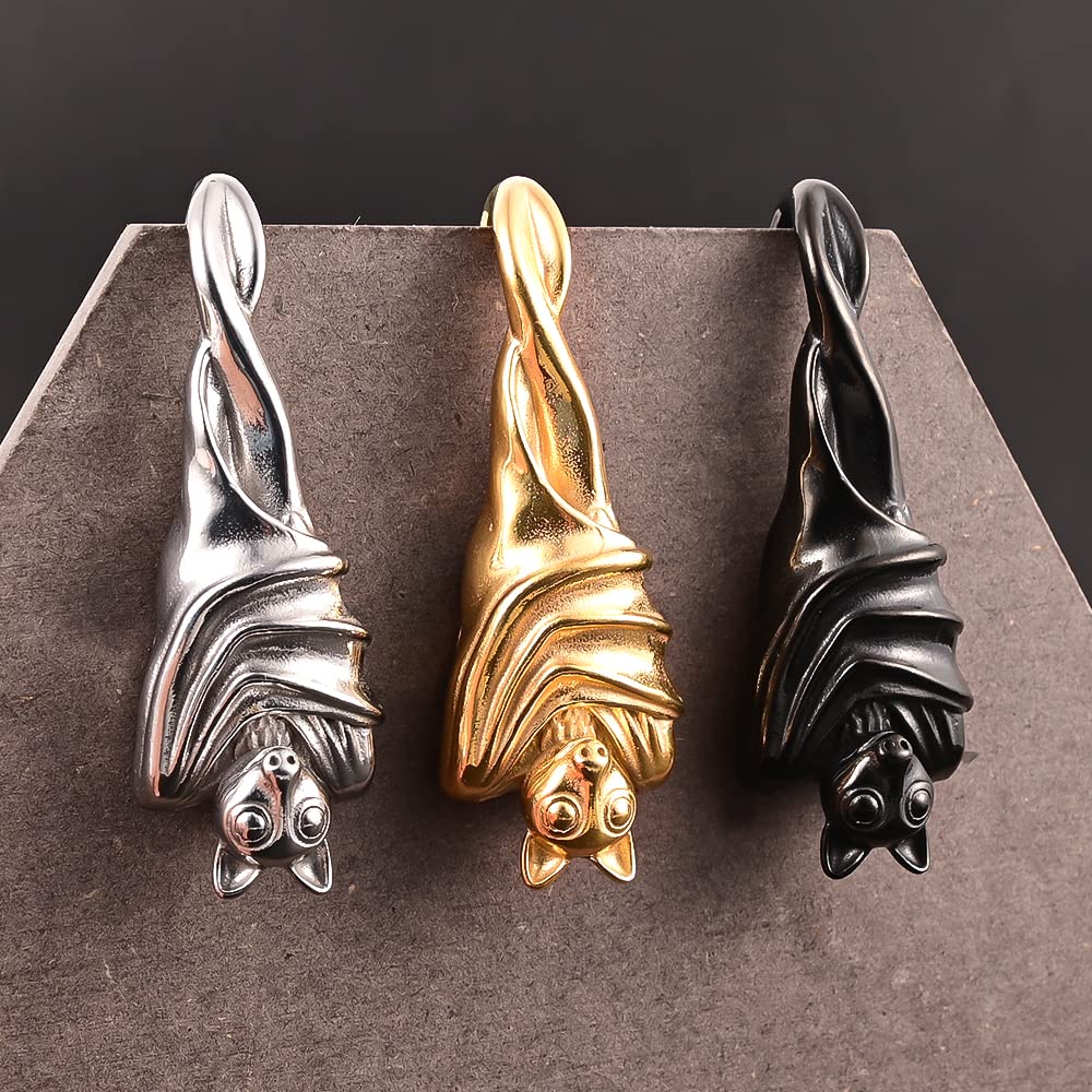 Atomhole 2PCS Bat Ear Weights Hangers 316 Stainless Steel Ear Gauges Hypoallergenic Earrings Expander for Stretching Tunnels Plugs Piercing Body Jewelry