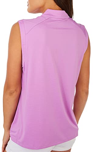 Coral Bay Golf Womens 1/4 Zip Band Sleeveless Polo Top Large Purple
