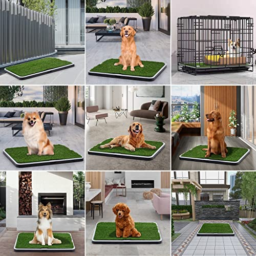 Dog Grass Pad with Tray, Artificial Grass Pee Pad, Reusable Training Potty Pad for Indoor and Outdoor Use