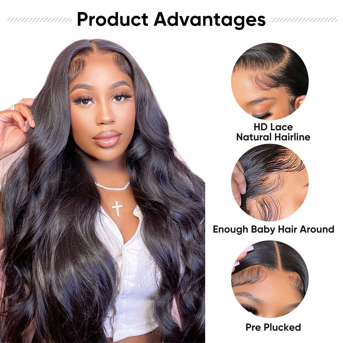 Body Wave Lace Front Wigs Human H
