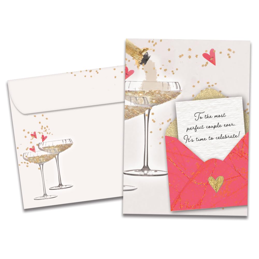 Tree-Free Greetings Bridal Shower Engagement Greeting Card Eco Friendly Made in USA 100% Recycled Paper 5"x7" Time to Celebrate (GO65221)