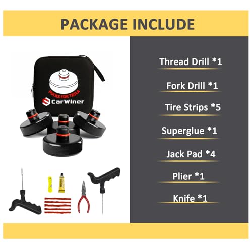 Carwiner Jack Pad Compatible with Tesla Model 3/S/X/Y, Lifting Pucks with a Storage Case Accessories (4 Packs)