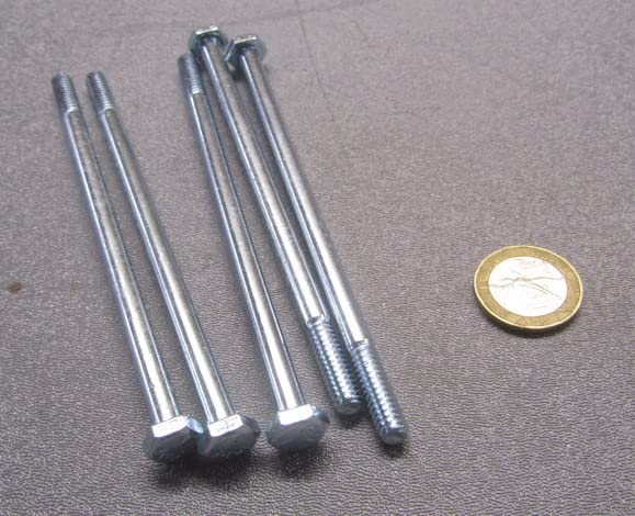 Grade 5 Zinc Steel Hex Bolts RH PT 1/4"-20 x 5.00" Length 50 pcs