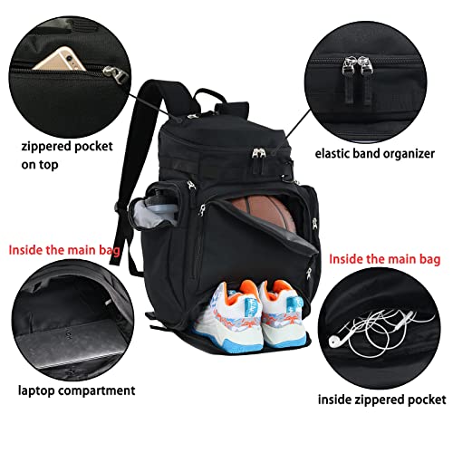 Goloni basketball backpack bag With Large shoe and ball compartment, soccer backpack, baseball, softball, volleyball sport backpack bag, travel gym backpack, basketball training equipment