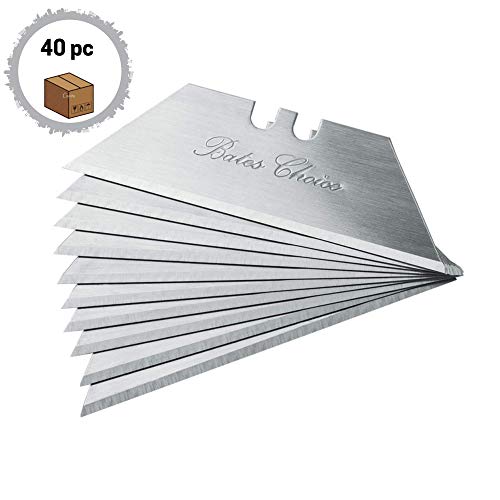 Bates- Utility Knife Blades, 40 Pack, Box Cutter Blades, Razor Blades Utility Knife, Razor Knife Blades, Replacement Blades, Razor Blades for Box Cutters, Box Razor Blades, Box Cutter Blades Refills.