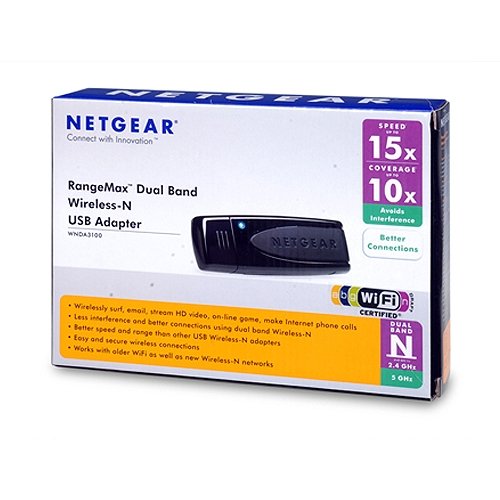 NETGEAR RangeMax WNDA3100 300Mbps 802.11n Dual-Band Wireless LAN USB 2.0 Adapter