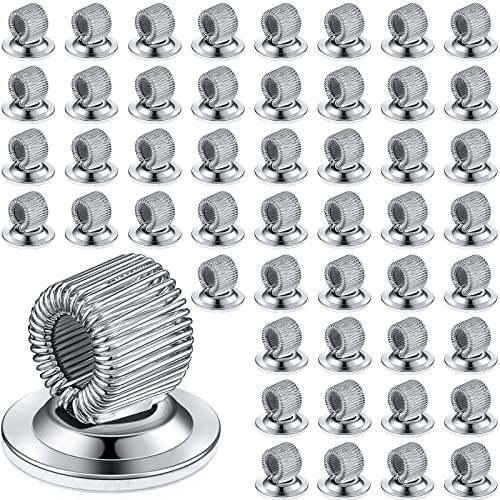 Colarr 50 Pieces Metal Pen Holder Clips Self Adhesive Pen Pencil Organizer with Adjustable Spring Loop Manganese Steel Pen Clip for Whiteboard Refrigerator Erase Board and Bulletin Board Map (Silver)
