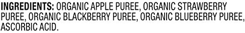 Plum Organics, Smoothie Mashups, Organic On-The-Go Squeeze Kids Snacks, Applesauce, Stawberry, Blackberry & Blueberry, 3.17 Ounce (Pack of 24) - Packaging May Vary