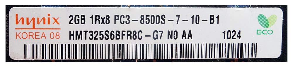 HYNIX Laptop Memory: HMT325S6BFR8C-G7 N0 AA 2GB DDR3 PC3-8500S