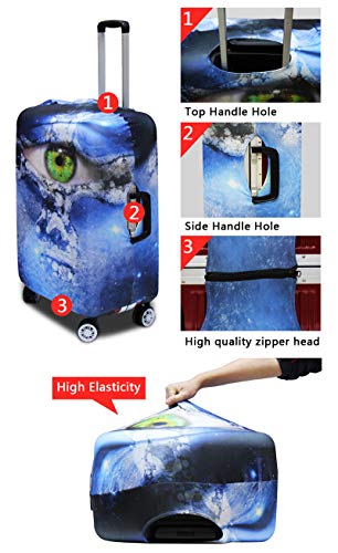 Dremagia Purple Butterfly Luggage Cover Anti-scratch Baggage Suitcase Protector Fits 26-29 Inch Luggage