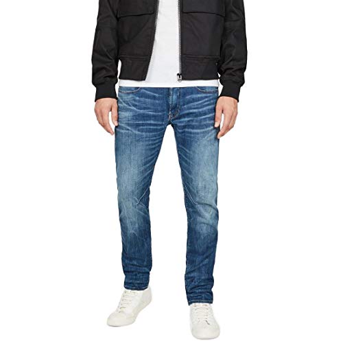 G-Star Raw Men's D-Staq 5-Pocket Slim Fit Jeans, Medium Indigo Aged, 30W x 32L