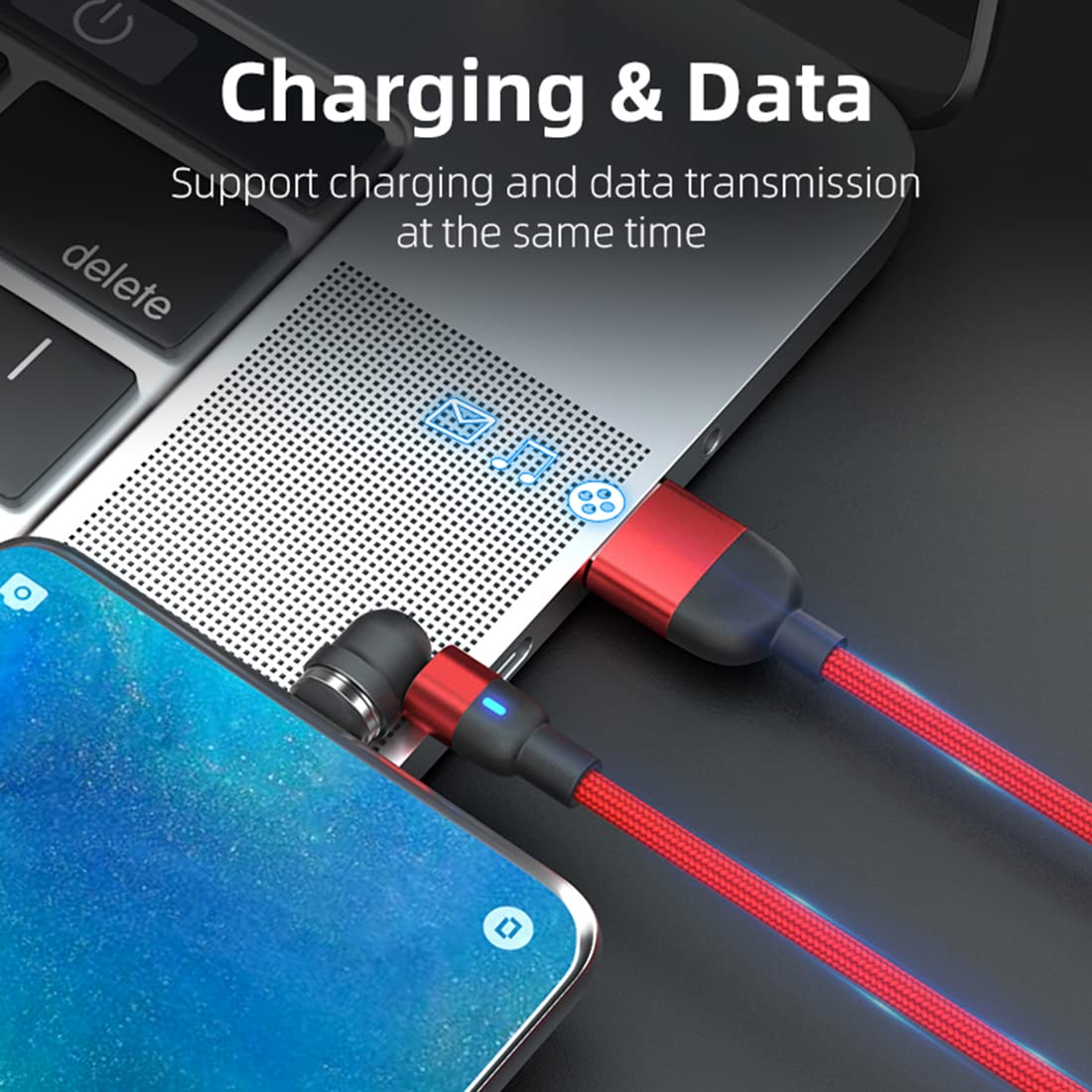 Bojianxin Magnetic Charging Cable 3A Fast Charging[5Pack, 10ft,6.6ft,6.6ft,3.3ft,1.6ft], 3 in 1Magnetic Phone Charger Cable USB C Data Transfer Magnetic Cable for Micro USB Type C