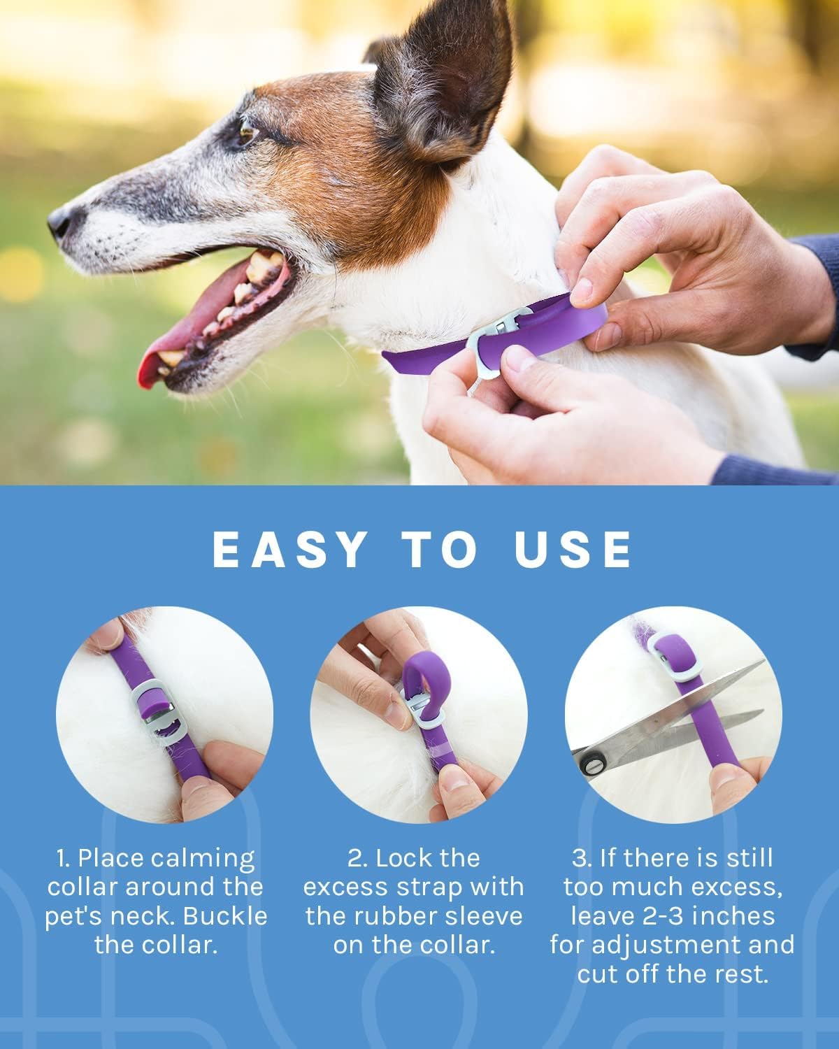 Calming Collar for Dogs - Adjustable Separation Anxiety Relief Dog - 60 Days Sustained Release of Pheromones for Small, Medium, and Large Dog Breeds, 4 Packs
