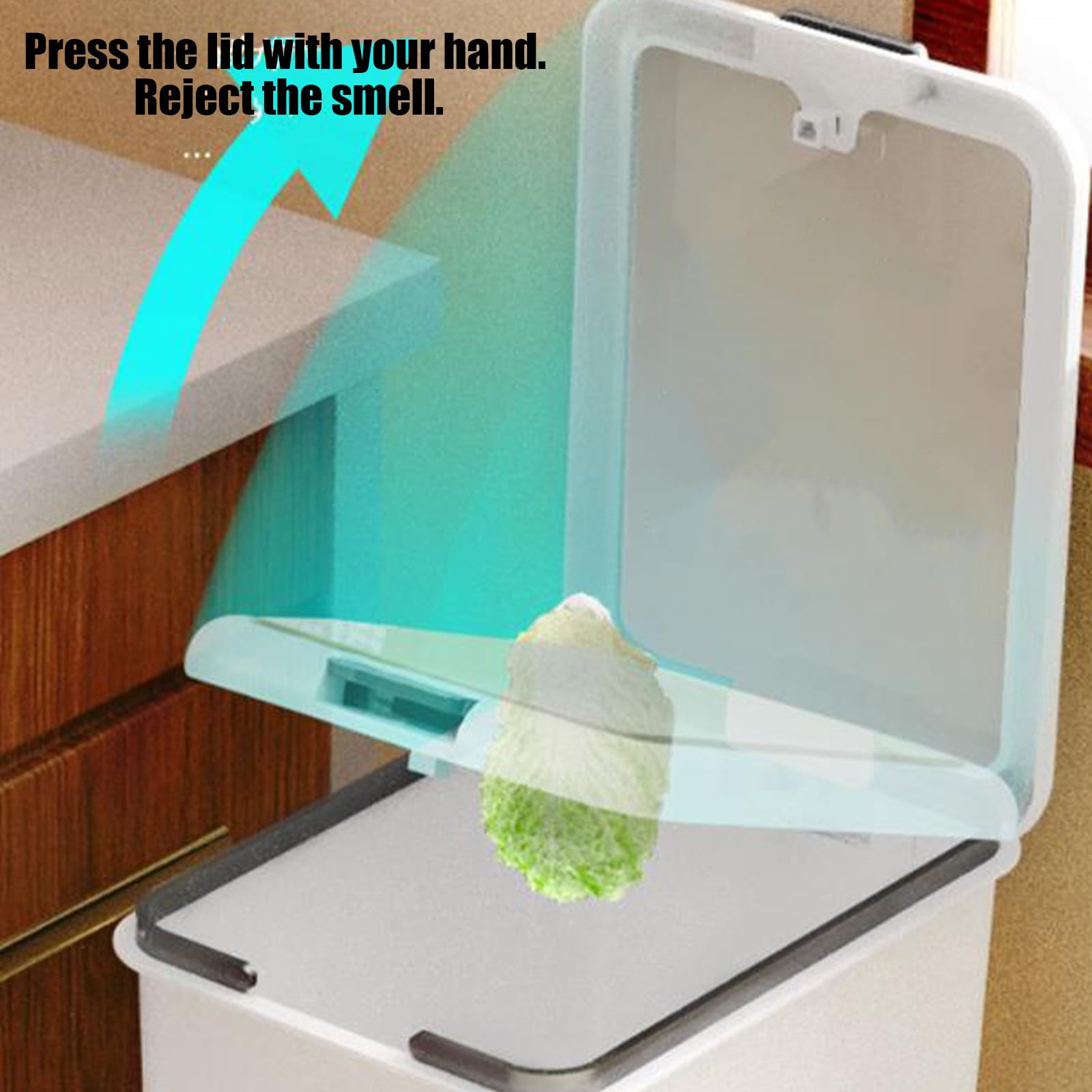 CENGNIAN Step-On Trash Can for Home and Kitchen, with Lid Lock and Slow Close, Step Trash Can, Step On Trash Can Kitchen, Bathroom Trash Can with Lid, Garbage Can, 4.24Gallon