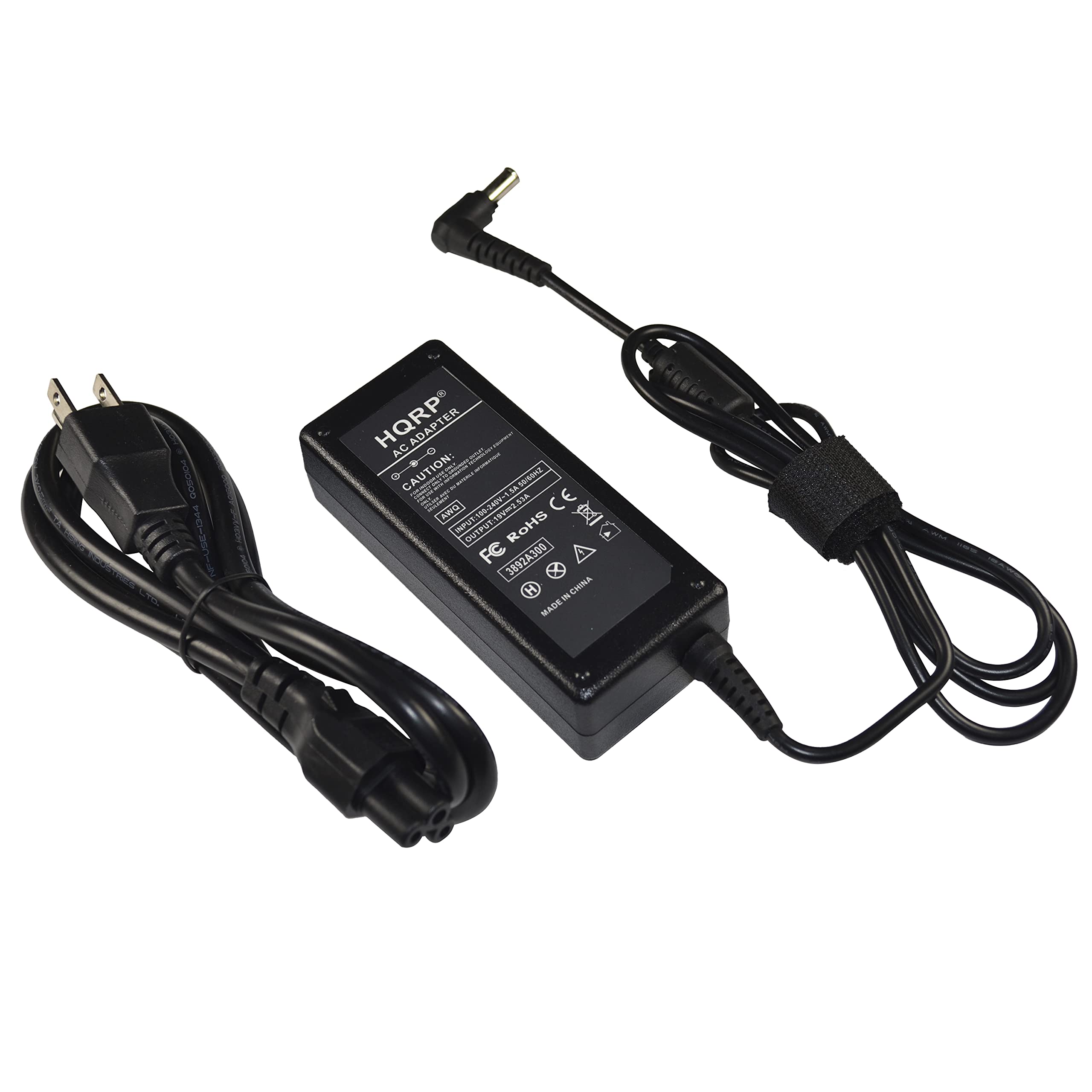 HQRP 19V AC Adapter Compatible with Samsung HW-K360 HW-KM36 HW-KM36C PS-WK360 Soundbar Speaker System Power Supply Cord Adaptor + Euro Plug Adapter