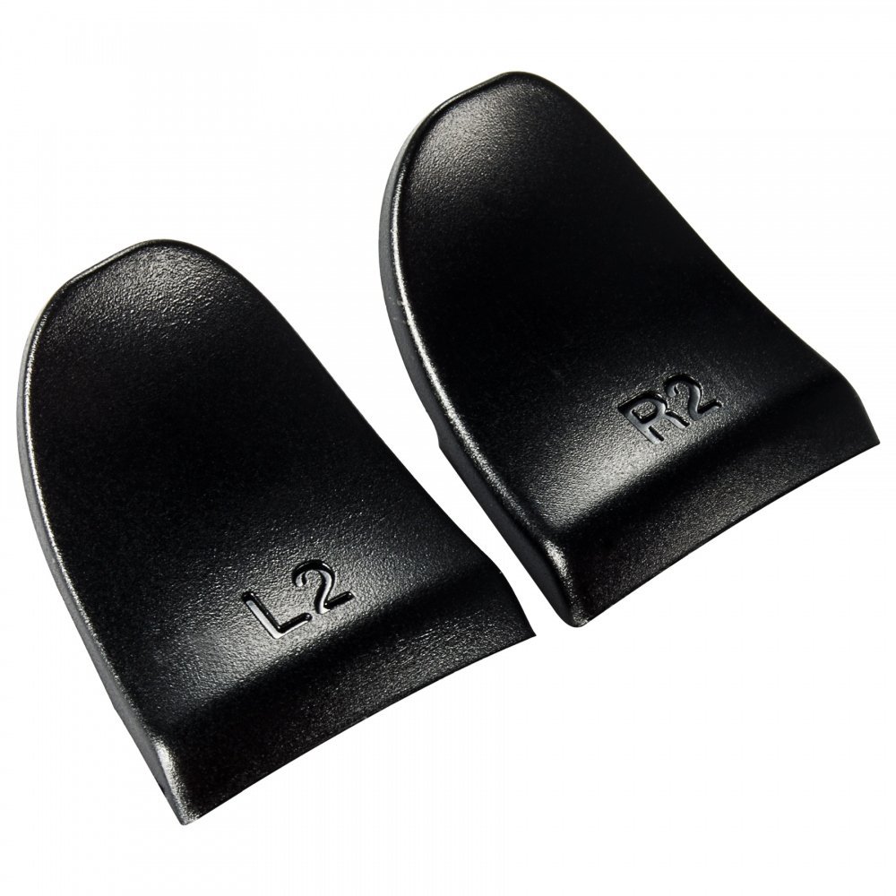 eXtremeRate Black 2 Pair Custom Trigger Extenders L2 R2 Buttons for PS4 Controller, Game Improvement Adjusters for PS4 Pro Slim Controller