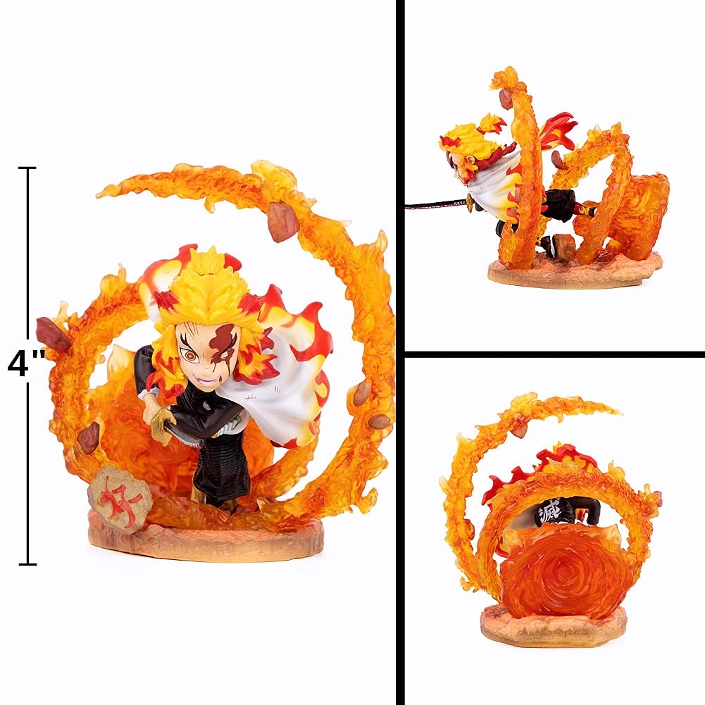KELAKE GK Demon Slayer Rengoku Kyoujurou Figure Statue Figurine Model Doll Collection Cute Birthday Gifts PVC