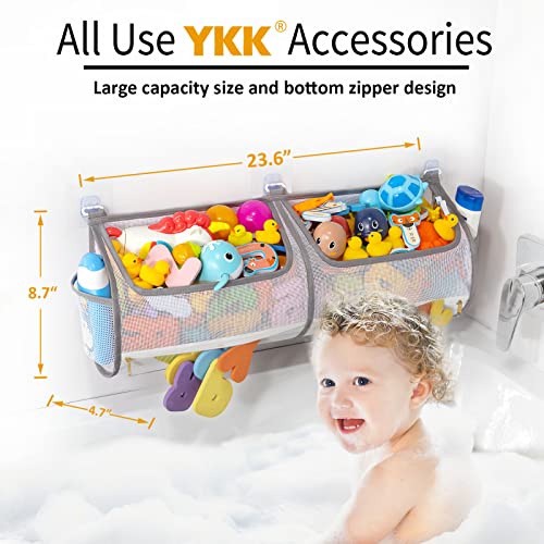 Ligereza 2-in-1 Bath Toy Storage Double Capacity Bath Toy Holder Helps Bath Toy Storage for tub Classification, Bath Toy Organizer for tub for Kids to Easily take Favorite Toys