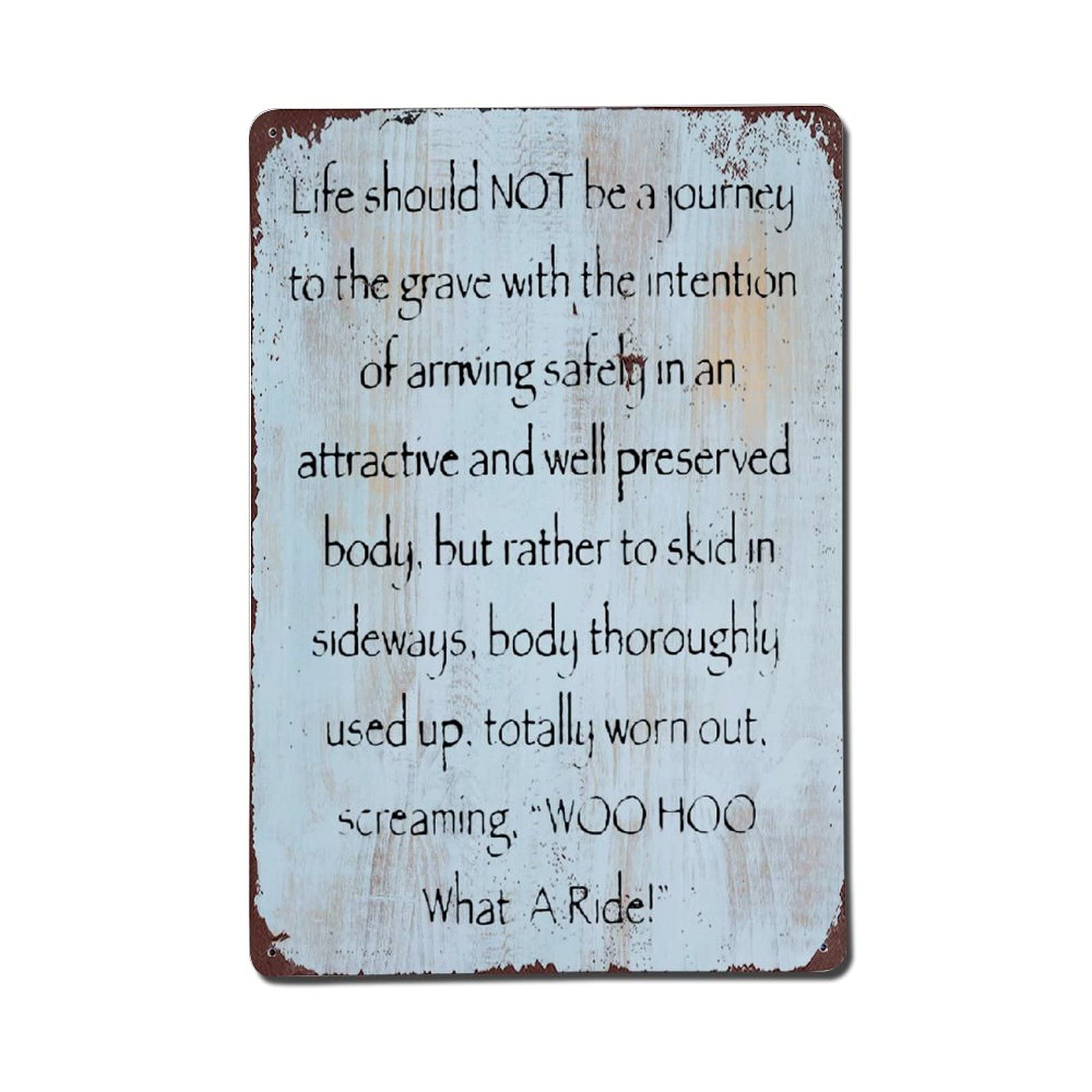 luckluccy Life Should Not Be A Journey to The Grave Vintage Quotes Metal Sign,Retro Quote Saying Words Bar Men Cave Garden Wall Art,Rustic Farmhouse Aluminum Sign,Home Decor,20 * 30cm(otc6o0wtz38c)