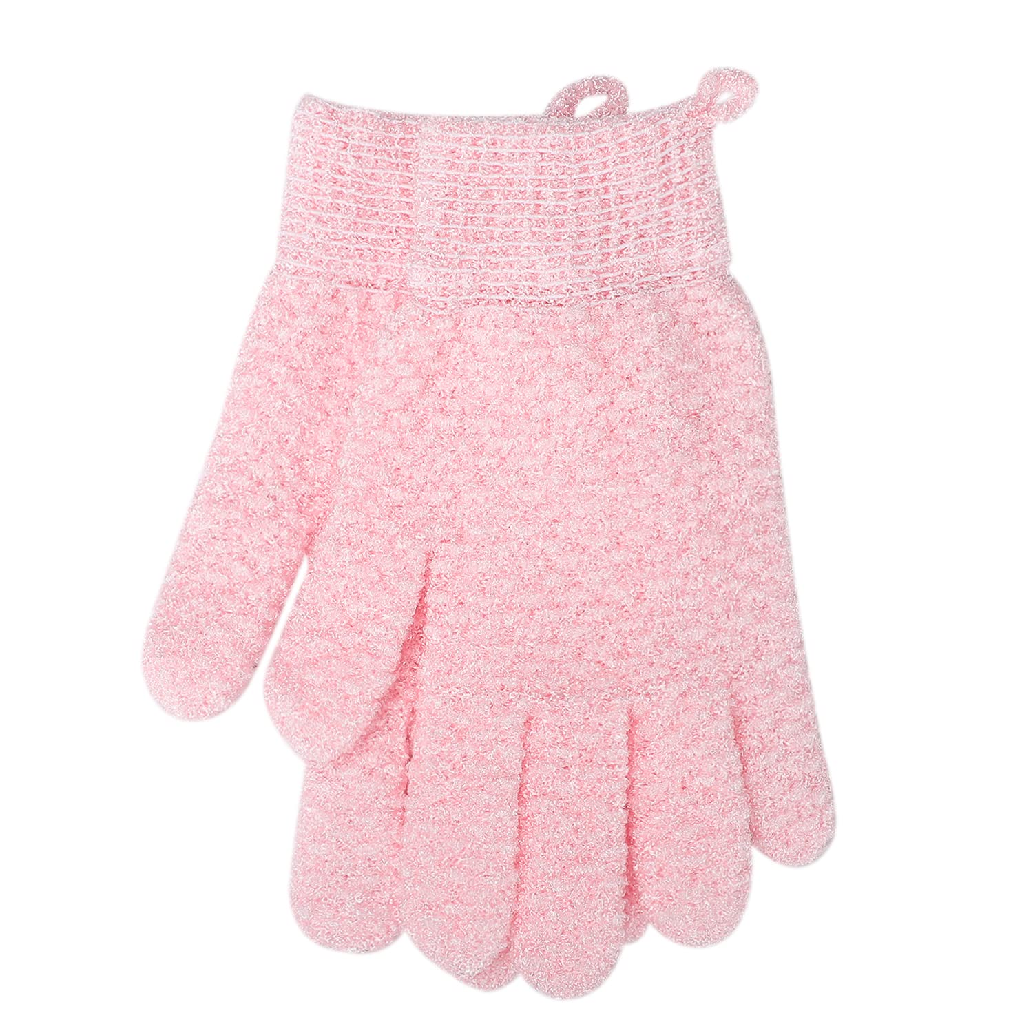 Bath Exfoliating Gloves for Shower,JASSINS Thick Soft Double Exfoliating Shower Gloves,Dead Skin Cell Remover Bathing Supplies,1Pair(Pink)