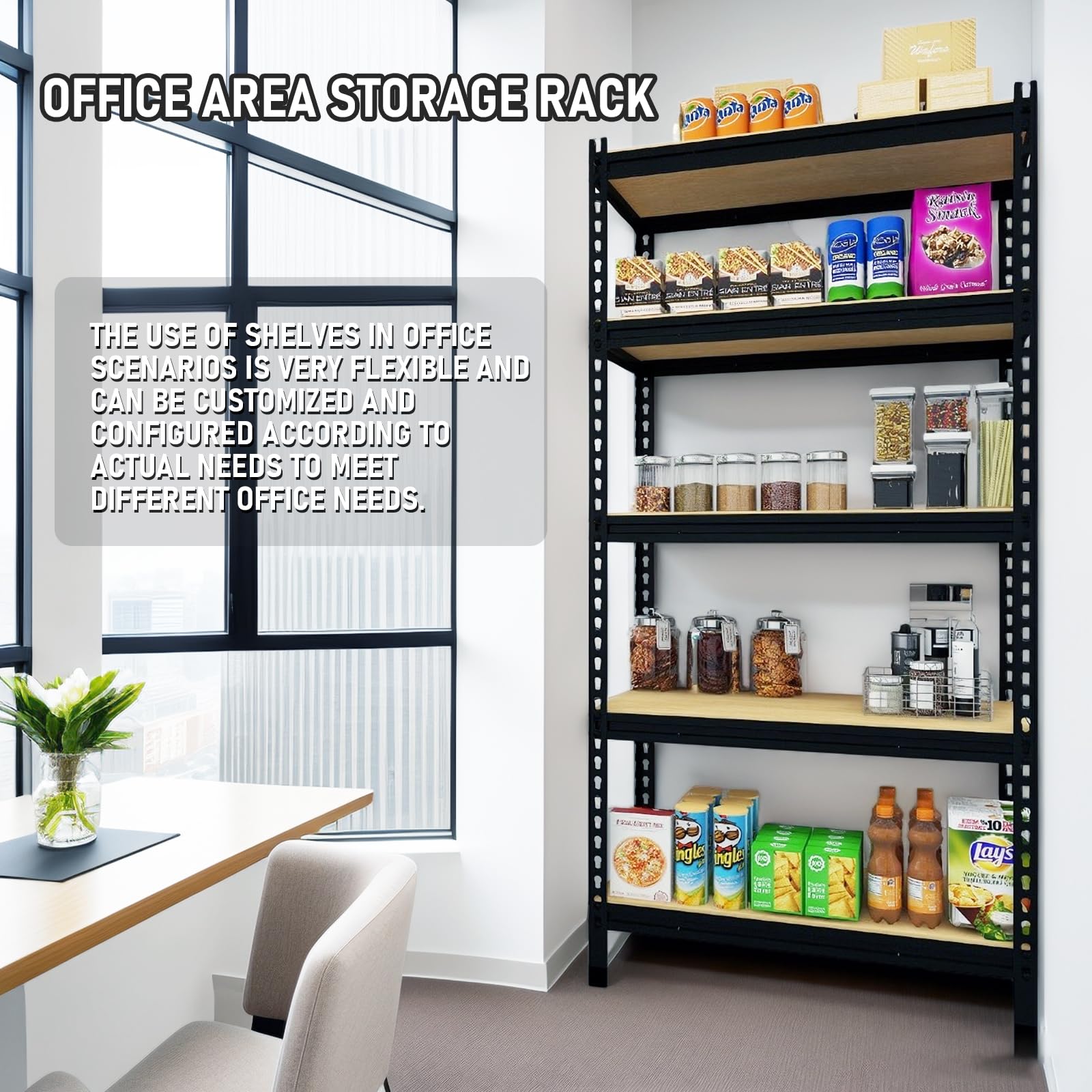CFTEL Storage Shelves, 2000LBS Garage Shelving, 72"H x 35.5"W x 15.8"D Heavy Duty Metal Shelves, 5 Tier Shelving Units for Garage Shelves Adjustable Garage Shelves and Storage for Closet Pantry Shelf
