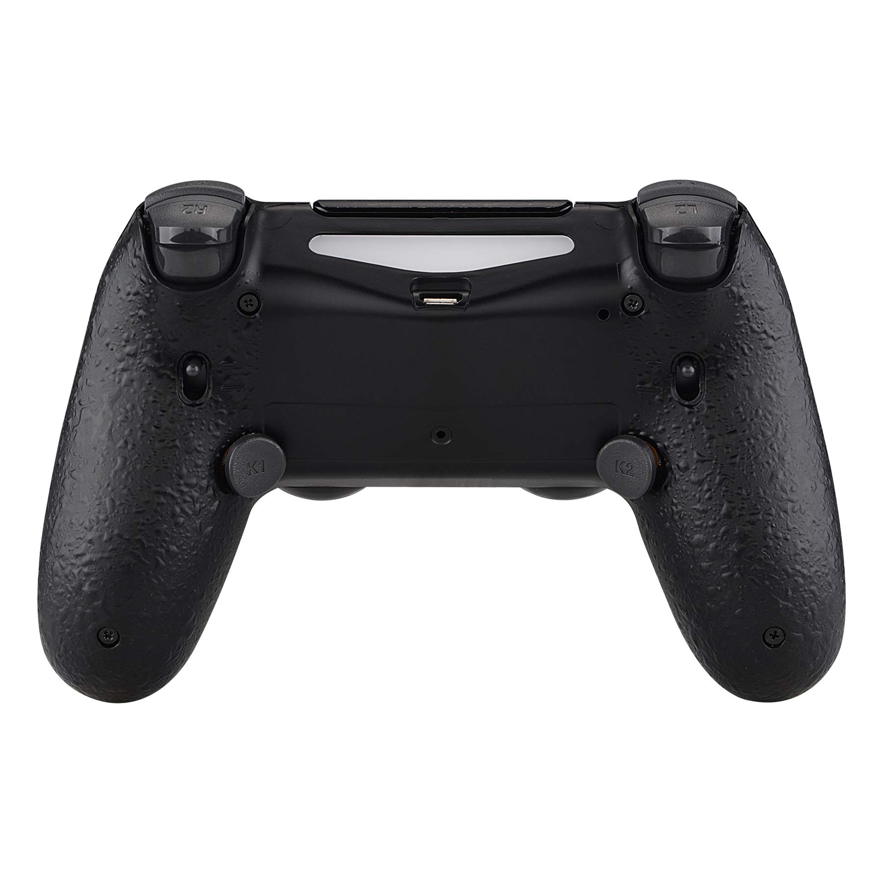 eXtremeRate Textured Black Dawn 2.0 FlashShot Trigger Stop Remap Kit for PS4 CUH-ZCT2 Controller, Upgrade Board & Redesigned Back Shell & Back Buttons & Trigger Lock for ps4 Controller JDM 040/050/055
