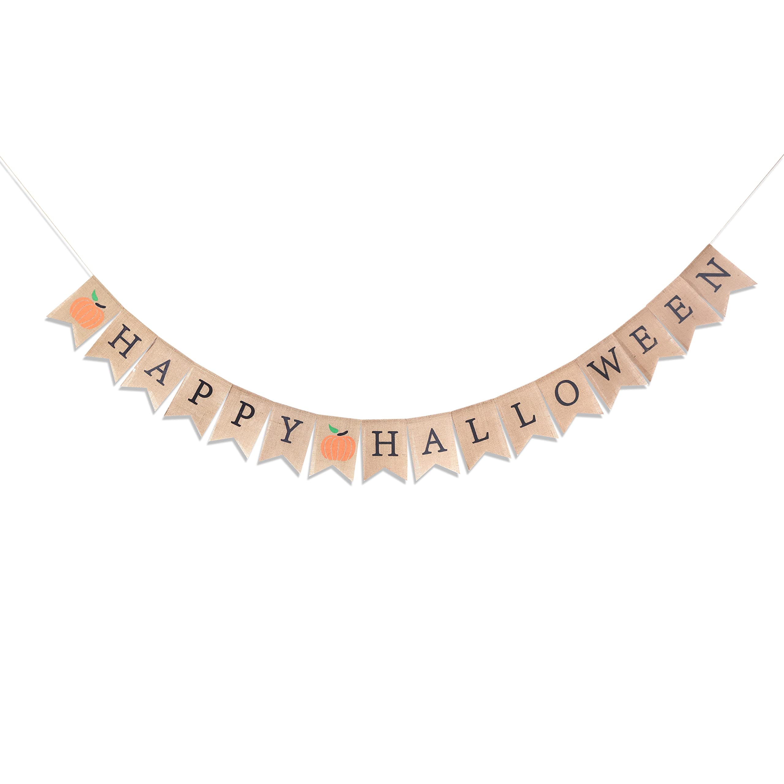 Halloween Banner - Vintage Rustic Halloween Garland Decoration Burlap flags Halloween Burlap Party Supplies