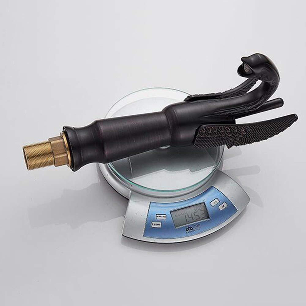 Mixer Tap Retro Nostalgic Basin Mixer Tap Retro High Bath Faucet Single Lever Mixer Top Kitchen Sinks Faucets High Spout F.Bathroom Brass Swan Shape Stopcock (Color : Black)