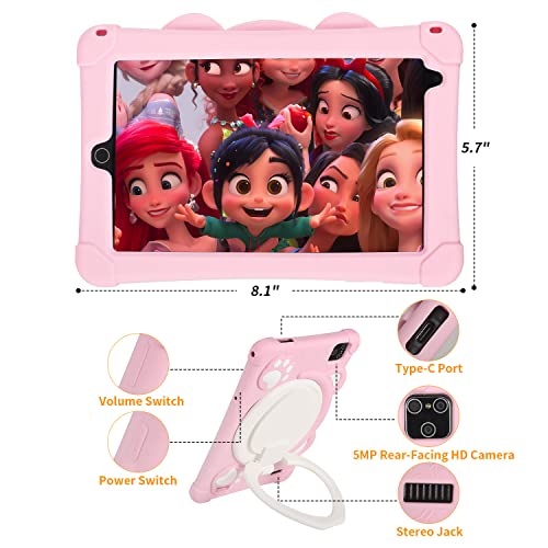 HeavenBird Kids Tablet 8 Inch, Smart Tablet for Kids with Stylus Pen & Earphone, Android 10, 2GB & 32GB, 1280 x 800 IPS Touchscreen Display, Triple Camera, Children-Tablet Proof Case