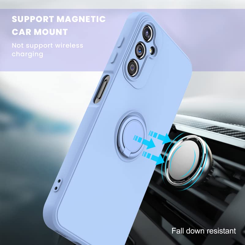 DagoRoo for Samsung Galaxy A14 5G Liquid Silione with Tempered Glass Screen Protector Case, Galaxy A14 5G with Kickstand Soft Slim Shockproof Protective Cases | Anti-Scratch Microfiber Lining (Purple)