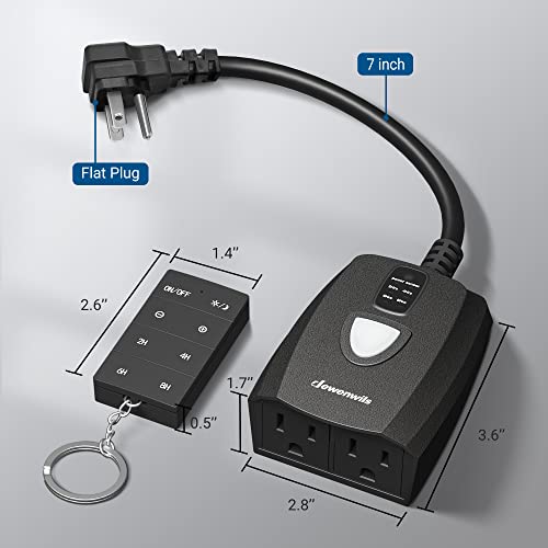 DEWENWILS Dusk to Dawn Dimmer, Outdoor Dimmer for String Light with Remote Dimmer Switch, 100FT Range, Compatible with Dimmable LED/Tungsten Bulbs, FCC Certified