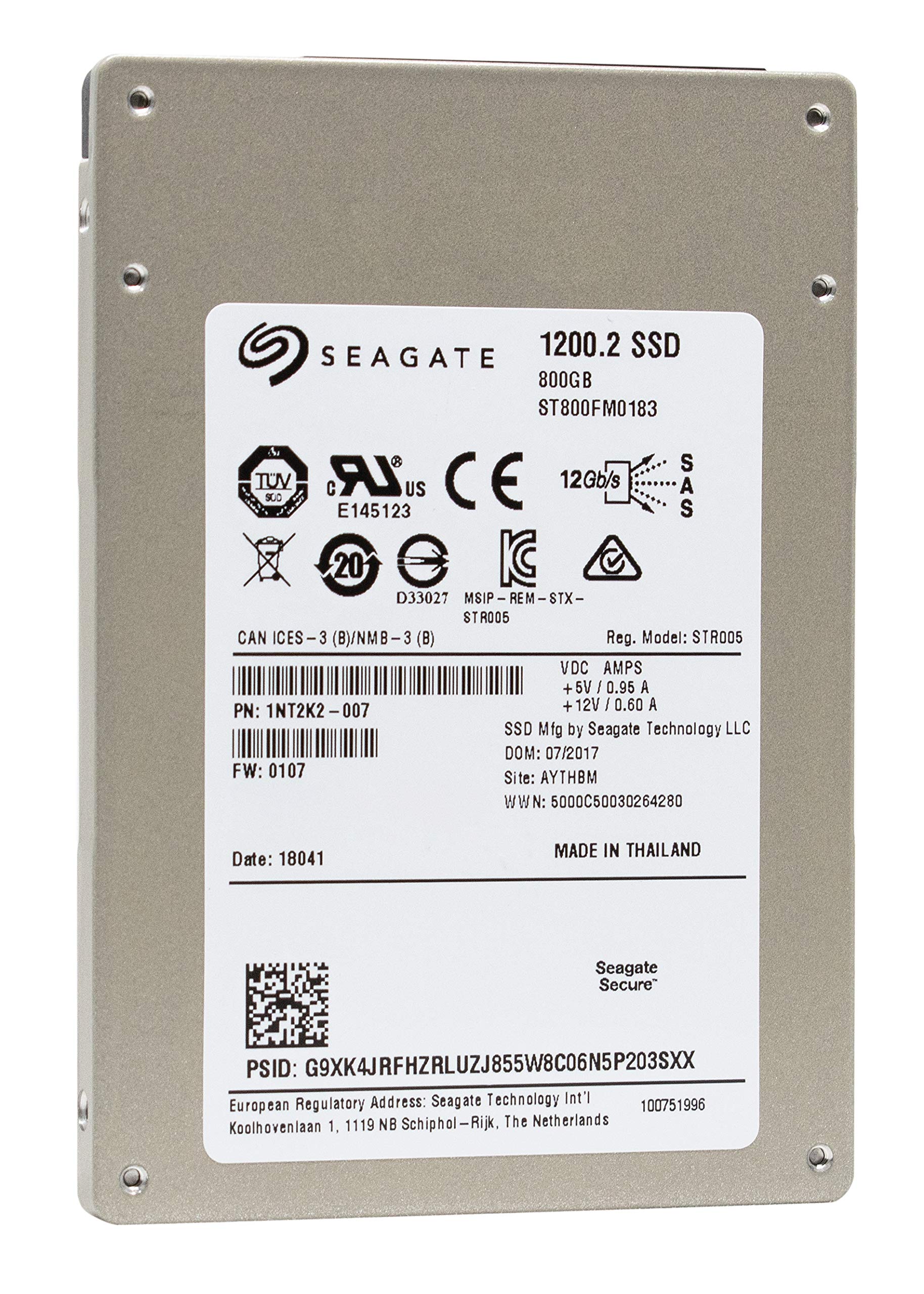 Seagate 1200.2 | ST800FM0183 | 800GB SAS 12Gb/s eMLC 2.5" Inch 7mm | Enterprise Solid State Drive SSD