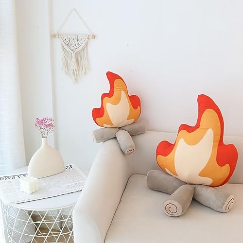 Fun Campfire Plush, Simulation Flame Plush Toys, Outdoor Camping Room Decoration, Suitable for Boys and Girls Christmas, Birthday Surprise Gift (Small)