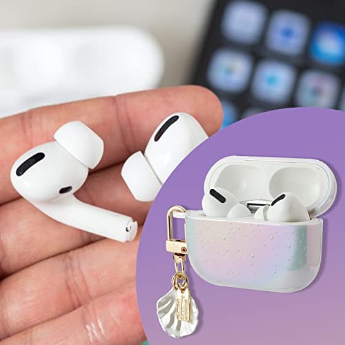 LAX Gadgets AirPods Pro Case Cover - Protective Compatible with Apple AirPod Pro - Lightweight Case with Carabiner Key RingĀ Easy to Use - Pearl