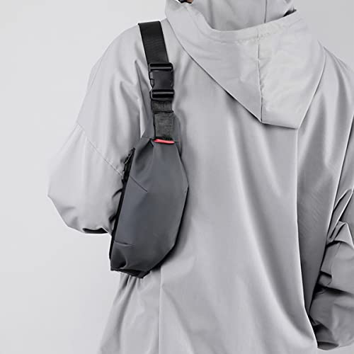 DAZZLESUN Men Waterproof Sling Bag Travel Waist Bag Woman Lightweight Gray Crossbody Shoulder Backpack for Biking Hiking Work