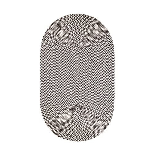 Colonial Mills Milton Houndstooth Tweed Braided Rug, 4x6, Black