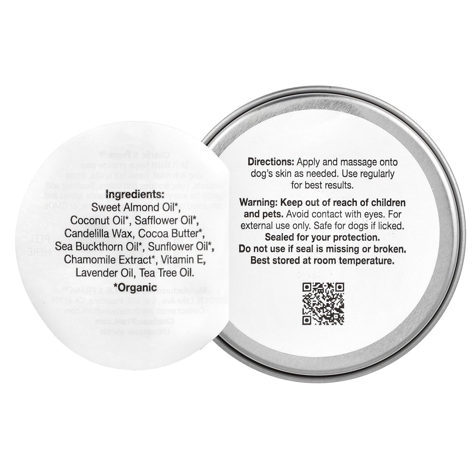 Charlie & Frank, Dog Skin Balm, Helps Heal Hot Spots, Cuts & Burns, Paraben Free, 2 oz (56.6 g)