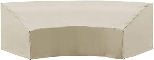 Crosley Furniture Patio Furniture Covers, Waterproof Outdoor Sectional Cover for Half-Moon Sofa, Tan