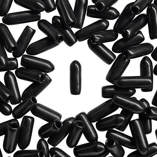 WidgetCo #6 Screw Thread Protectors, Covers Ends Of Screws & Bolts, Slip On, Black (Qty 25)