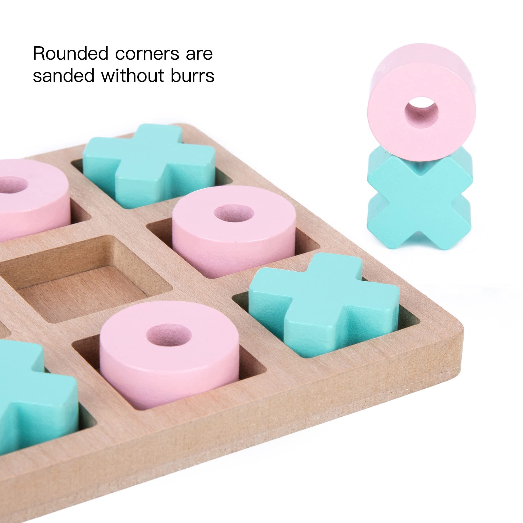 LXGYPWIN Tic-Tac-Toe Game, Wooden Tic-Tac-Toe Game, Small Tic-Tac-Toe Game, Children's Indoor Party Game, Very Suitable for Backyard Entertainment
