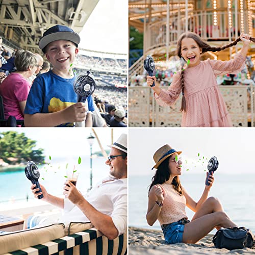 GRANDFAST Portable Handheld Misting Fan, Rechargeable Battery Operated Water Spray Mist Fan for Travel Outdoors Home Office (Blue)