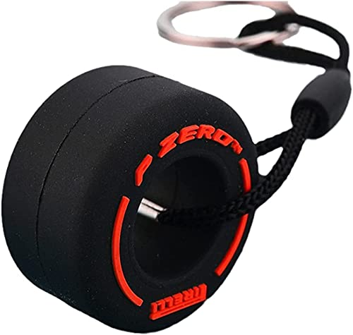 F1 Racing Tire Key Chain,Wheel Tyre Auto Keychain,Mini Cute Tire Keyring,Soft Rubber,Car Part Model Keyfob,Automotive Part Car Gift Key Ring for Men Women Auto Accessoriest,Feel Fast and Furious (Red)