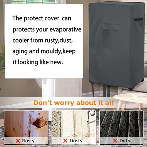Dalema Evaporative Cooler Cover for MC61M/MC61V Evaporative Cooler,Heavy Duty Waterproof Evaporative Air Cooler Cover,29"L x 18"W x 45"H Swamp Evaporative Cooler Cover,Grey.
