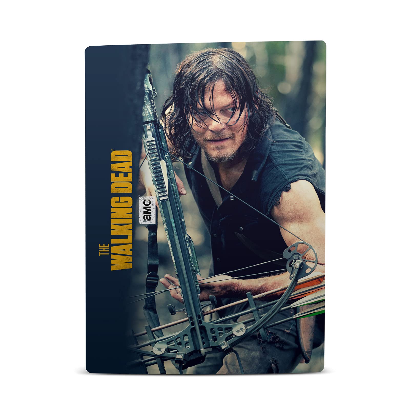 Head Case Designs Officially Licensed AMC The Walking Dead Daryl Lurk Daryl Dixon Graphics Vinyl Faceplate Sticker Gaming Skin Decal Compatible With Sony PlayStation 5 PS5 Digital Edition Console
