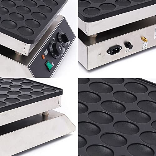 Commercial Pancake Maker, Mini Dutch Dorayaki Pancake Baker Waffle Maker Electric Muffin Making Machine 36 Holes Double Switch Non-stick Surface thermosta for Bakery Home and Kitchen (13.58*15.94*7.28inch)