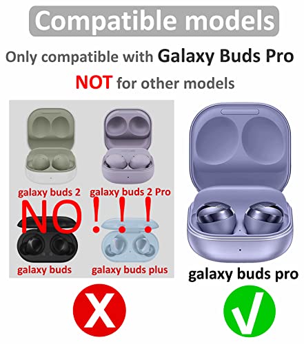 Dust Guard Ear Tips Kit for Galaxy Buds Pro SM-R190, 2 Ultra Thin Dust Proof Metallic Stickers Cover and 6 Pairs Replacement Eartips Compatible with Samsung Galaxy Buds Pro - S/M/L Rose Gold