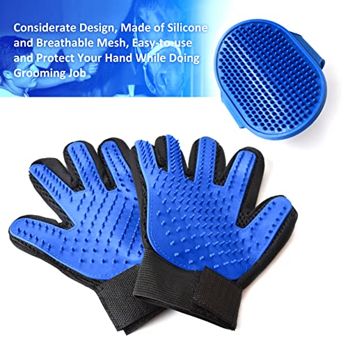 Horse Grooming Kit Blue Tote - 9pcs Horse Care Kit with Multi-Function Brushes & Curry Combs, Sweat Scraper, Hoof Pick, Hoof Knife for Horse Kit Horse Cleaning Tool Set Equine Grooming Portable